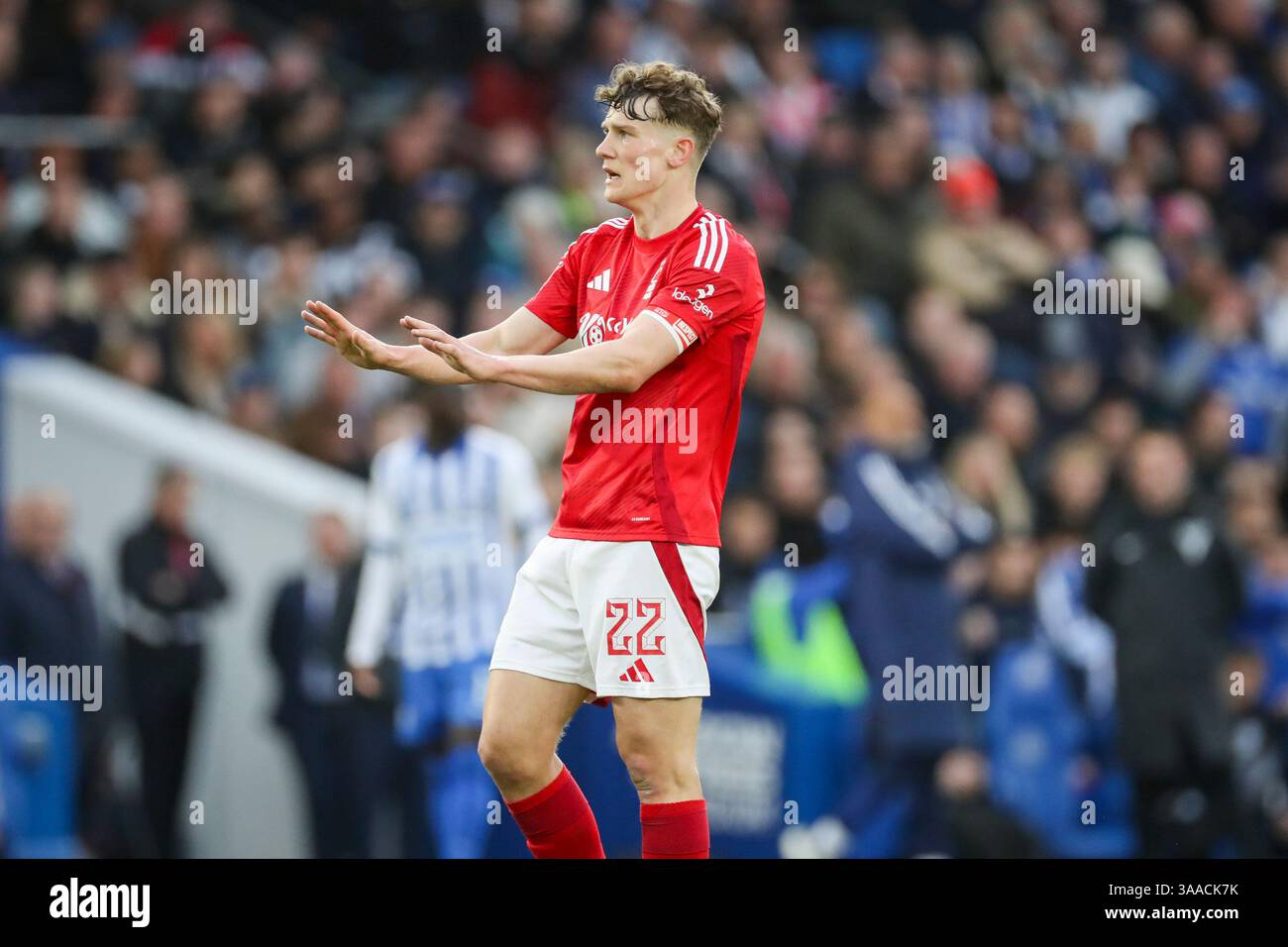 Nottingham Forest midfielder Ryan Yates (22) gestures during the ...