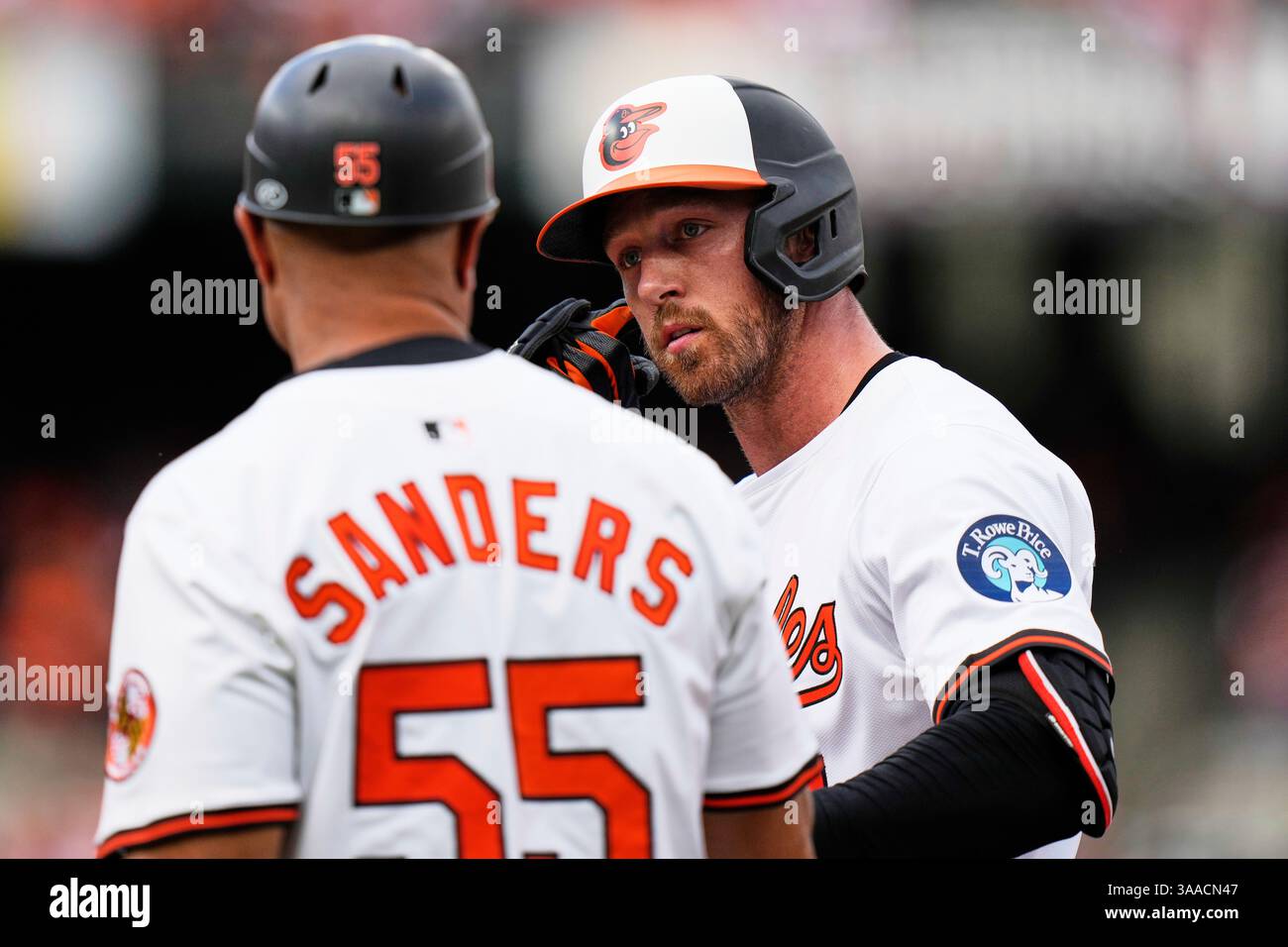 Baltimore Orioles' Jordan Westburg, right, celebrates after hitting a ...
