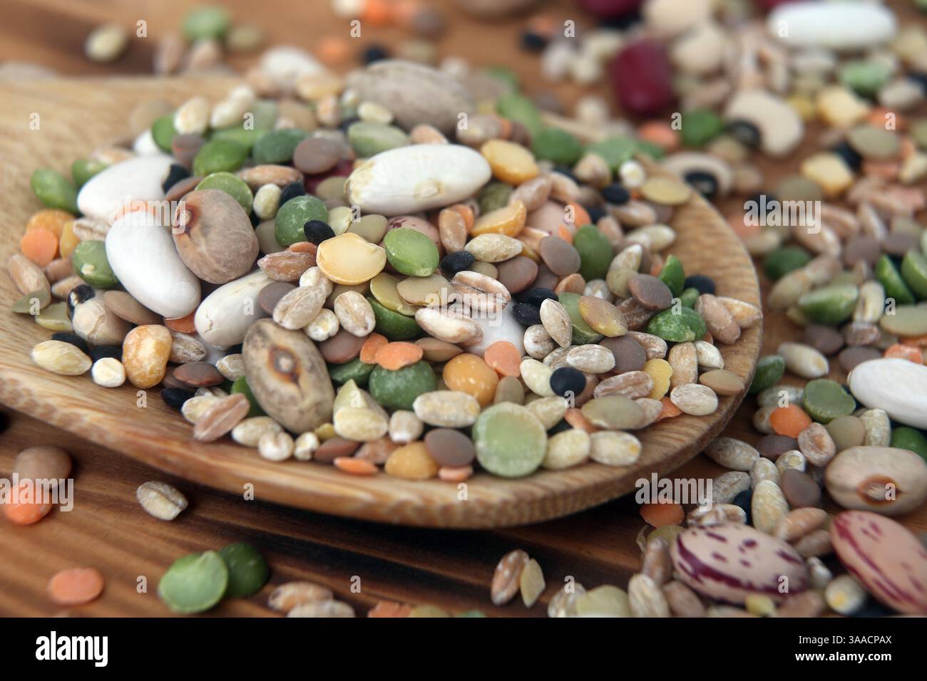 mix of legumes: lentils, chickpeas, peas, beans Stock Photo - Alamy