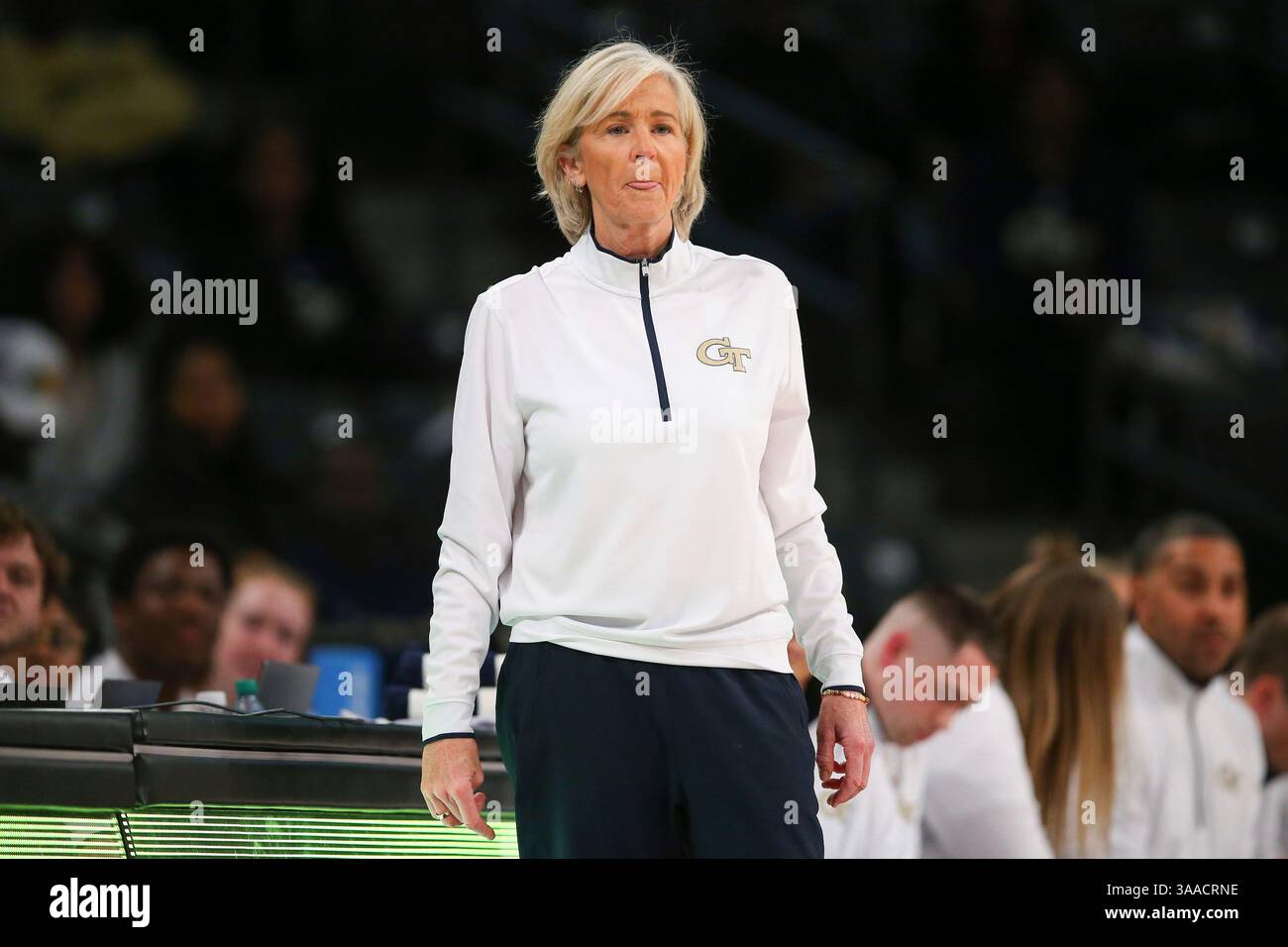 FILE - Georgia Tech head coach Nell Fortner watches from the bench ...
