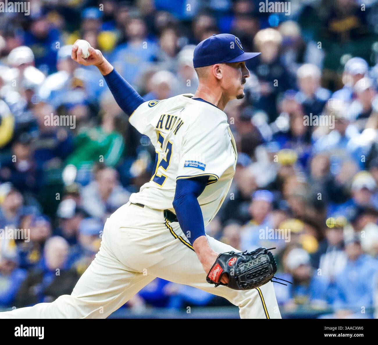 Milwaukee, United States. 31st Mar, 2025. Milwaukee Brewers pitcher ...