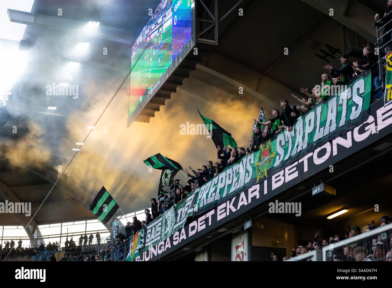 250331 GAIS klack under fotbollsmatchen i Allsvenskan mellan GAIS och ...