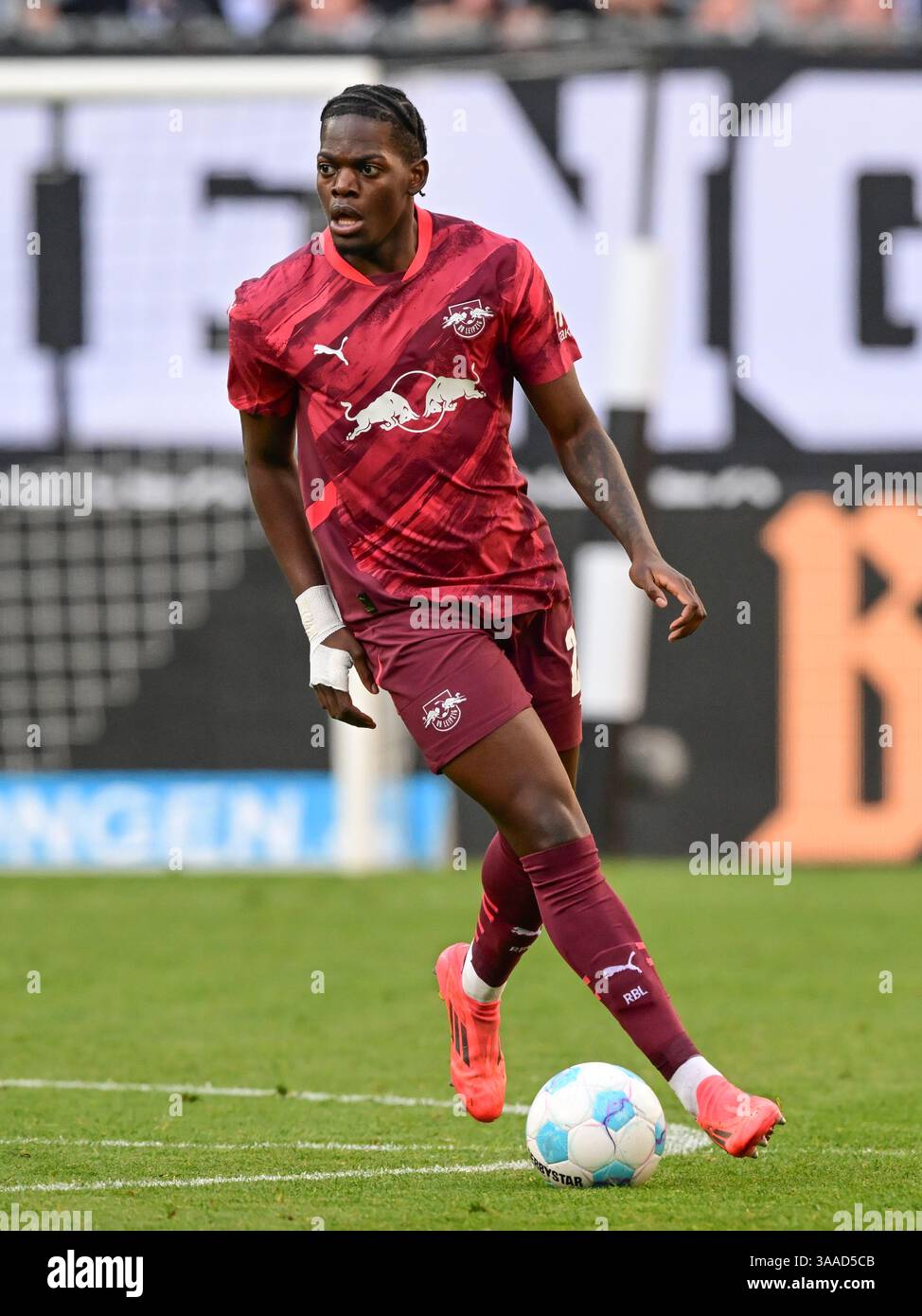 MONCHENGLADBACH - Castello Lukeba of RB Leipzig during the Bundesliga ...