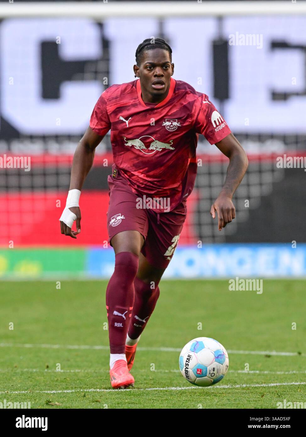 MONCHENGLADBACH - Castello Lukeba of RB Leipzig during the Bundesliga ...