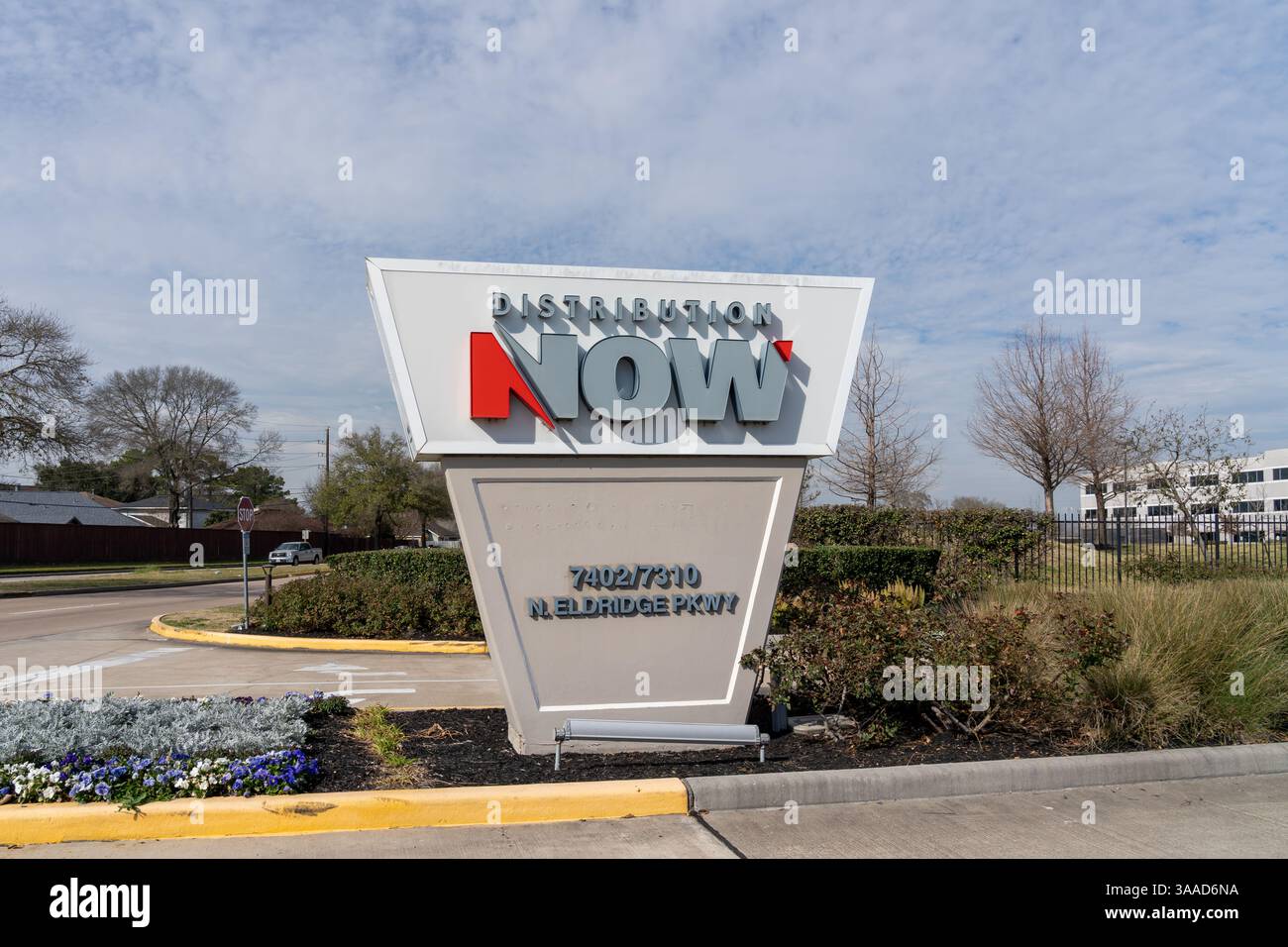 Houston, TX, USA - March 2, 2022: DistributionNOW ground sign at its ...