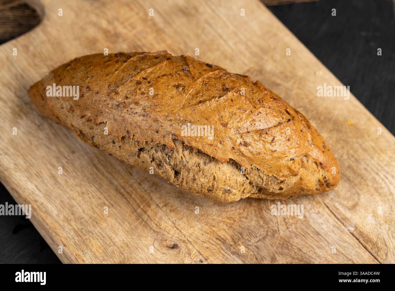bread made from a mixture of wheat and rye flour, a healthy loaf of ...