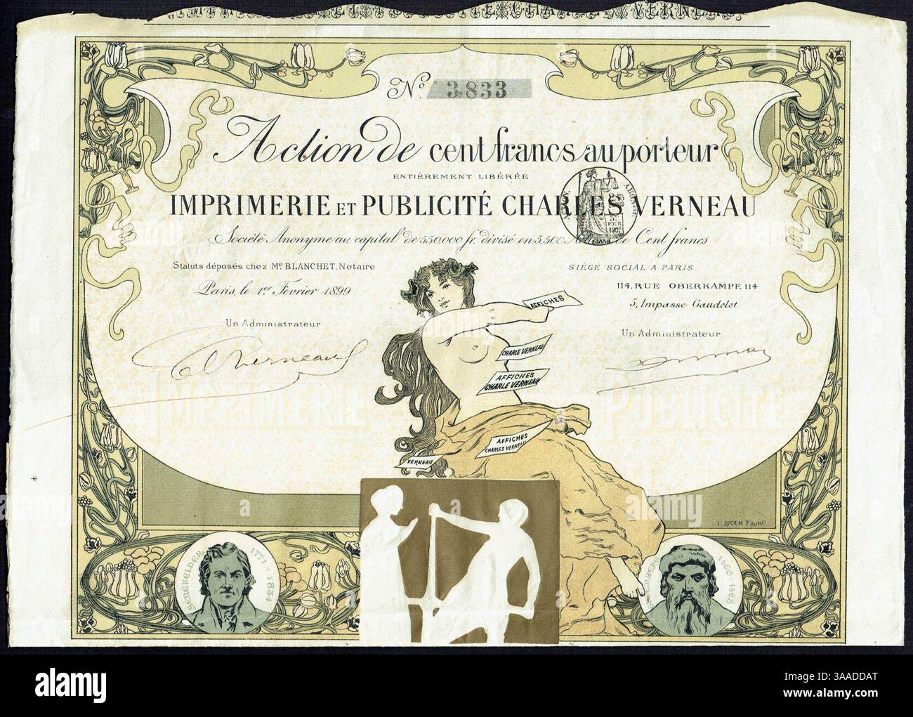Imprimerie et Publicité Charles Verneau 1899 Stock Photo - Alamy