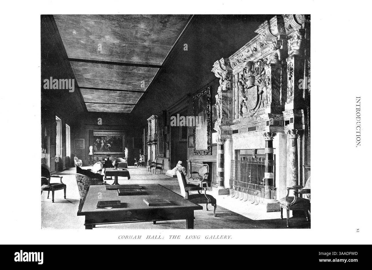 In English Homes Vol 1 Cobham Hall the long gallery Stock Photo - Alamy