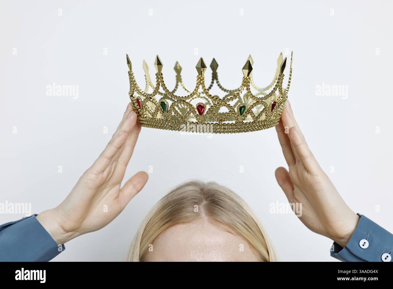 Princess wearing golden crown hi-res stock photography and images - Alamy
