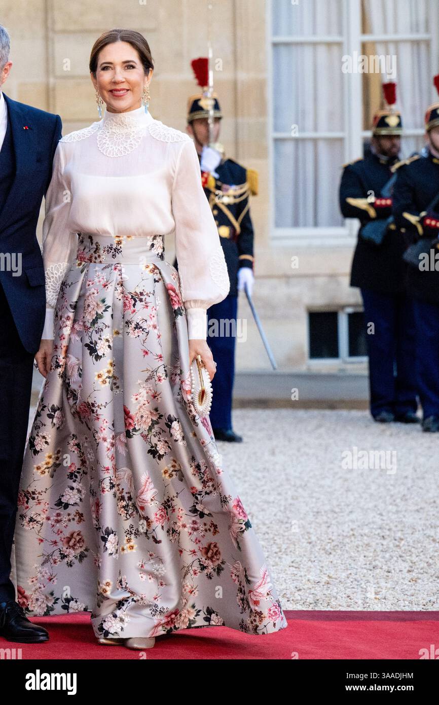 Paris, France. 31st Mar, 2025. Queen Mary during the state banquet at ...