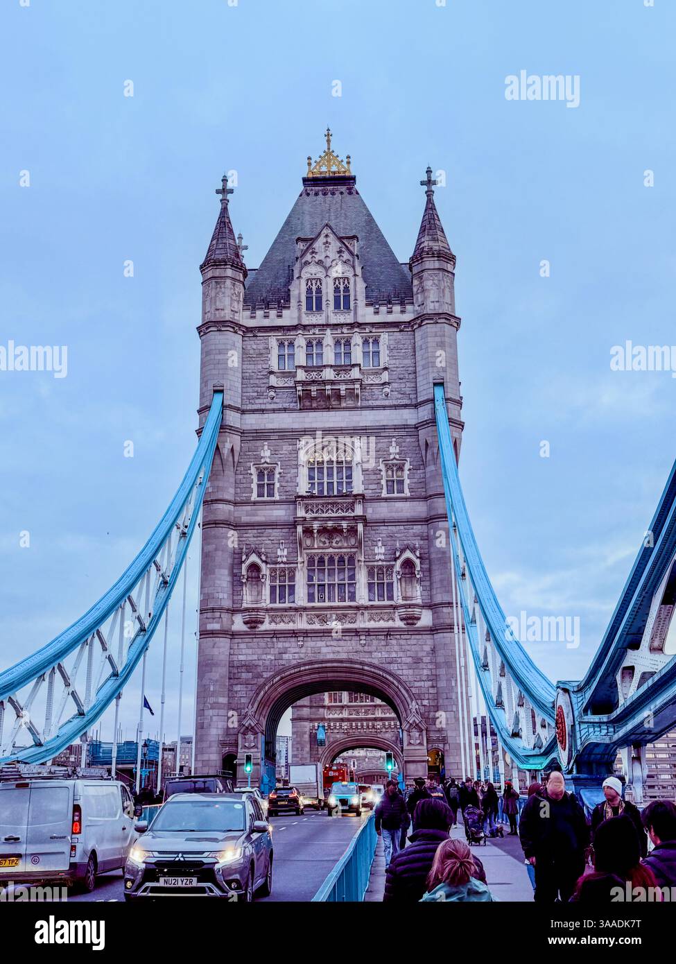 Tower Bridge majestically arches over the Thames, an iconic symbol of ...