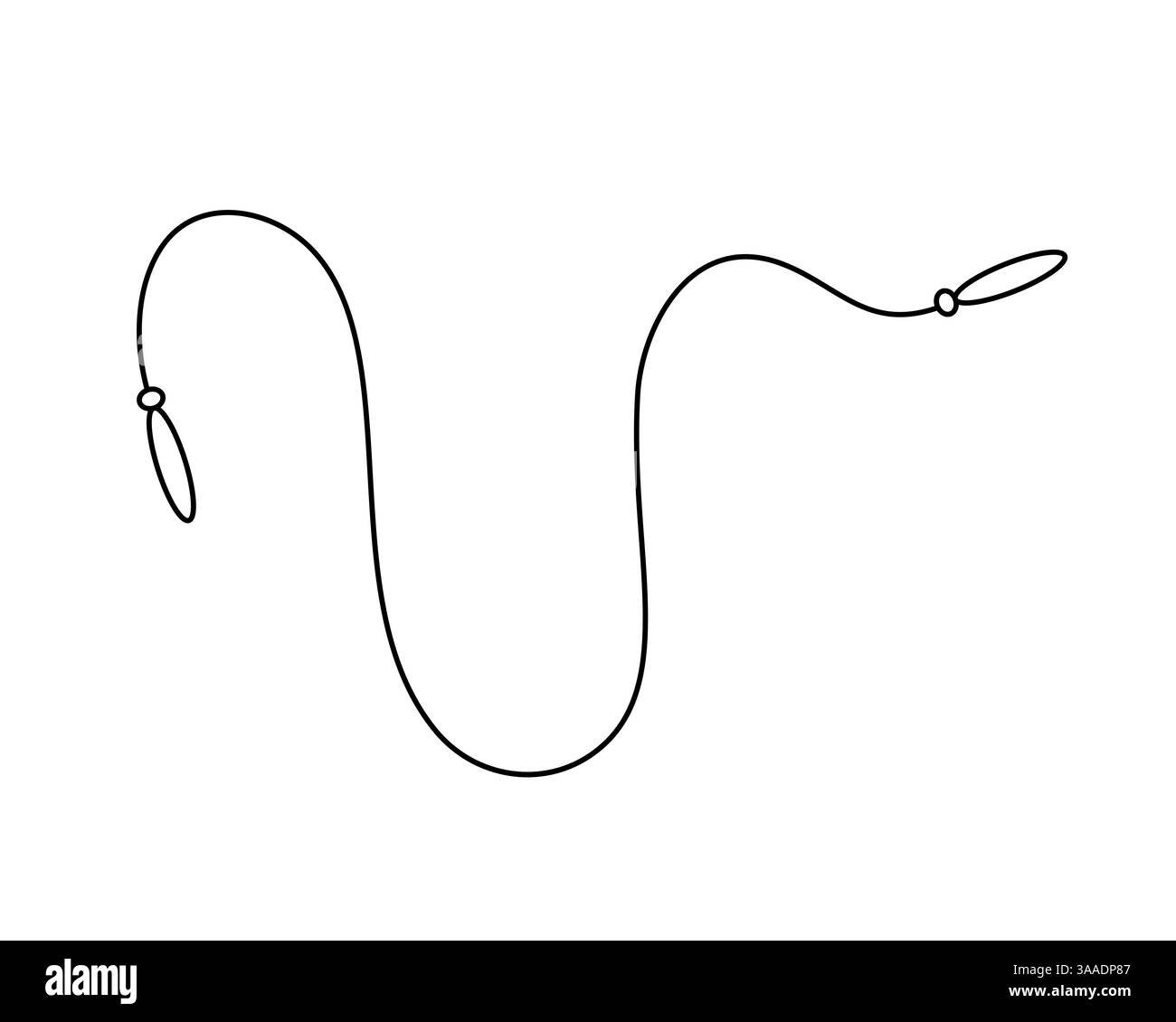Skipping rope with handles and flexible cord simple outline hand drawn ...