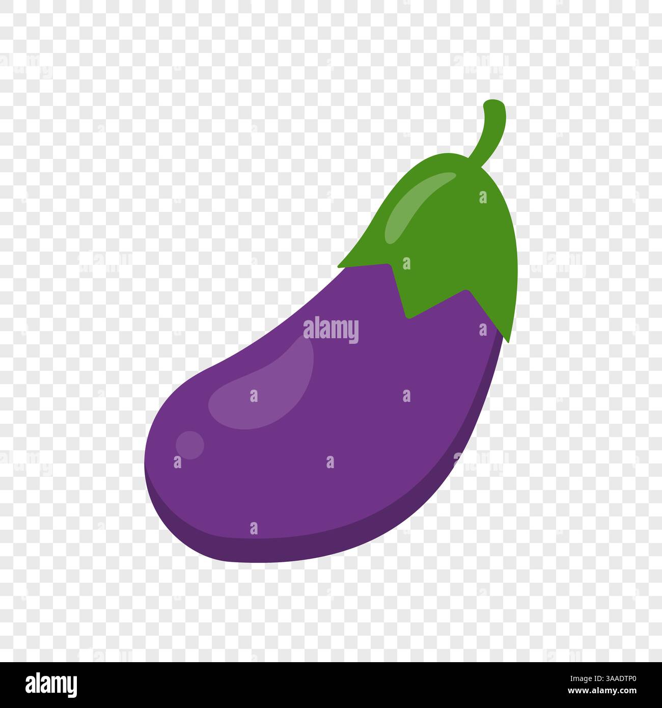 Colorful eggplant vector illustration isolated on transparent ...