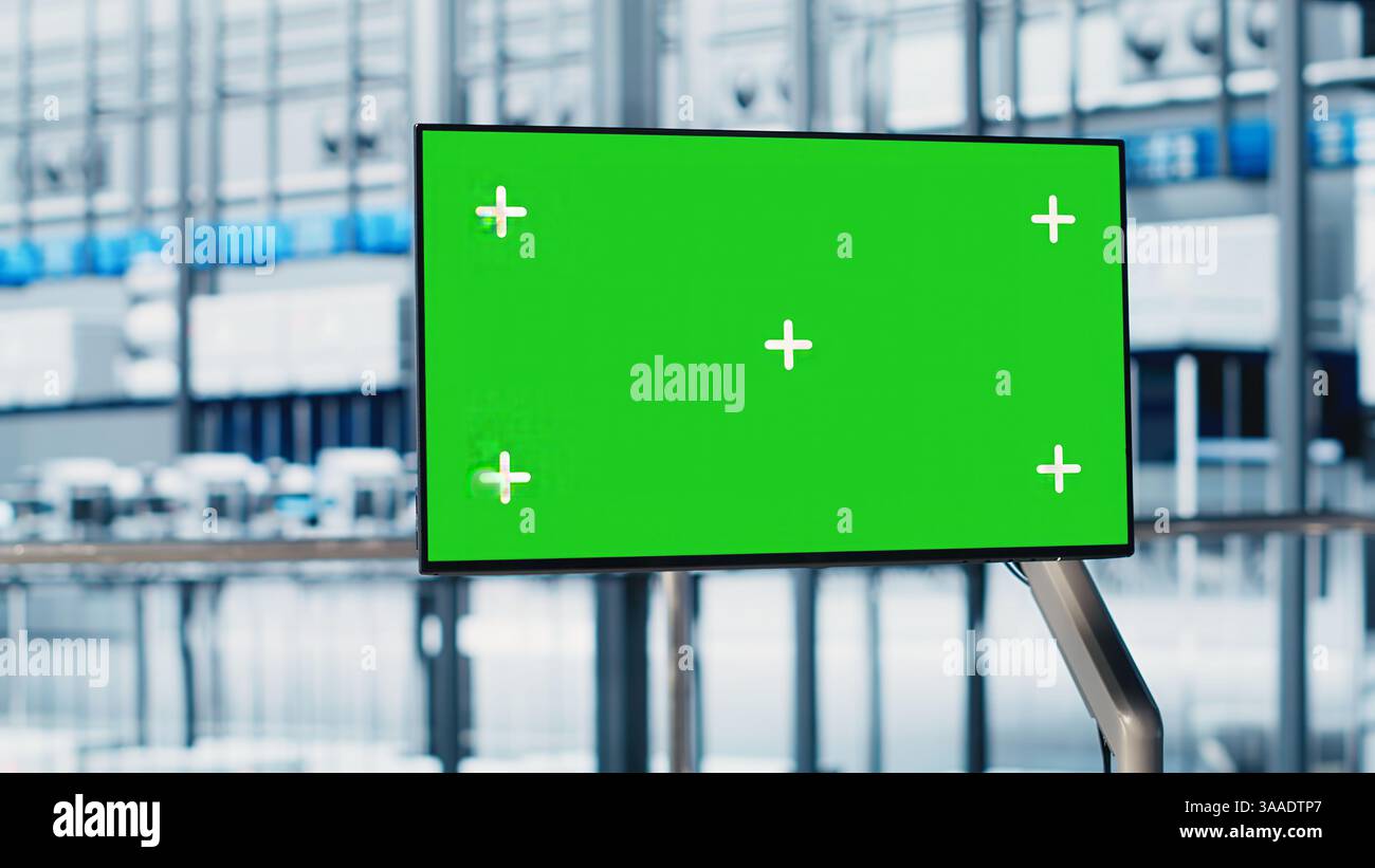 Industrial plant isolated screen display visualizing robotic arms ...