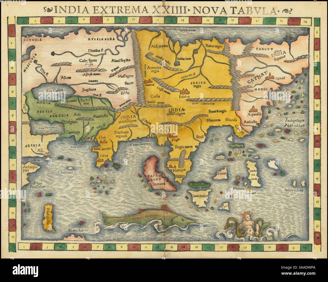 India Extrema XXIIII Nova Tabula Stock Photo - Alamy