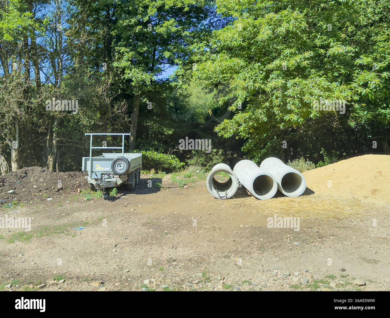 Ocana, Corsica, France - July 8, 2024: Green mountain landscape along ...