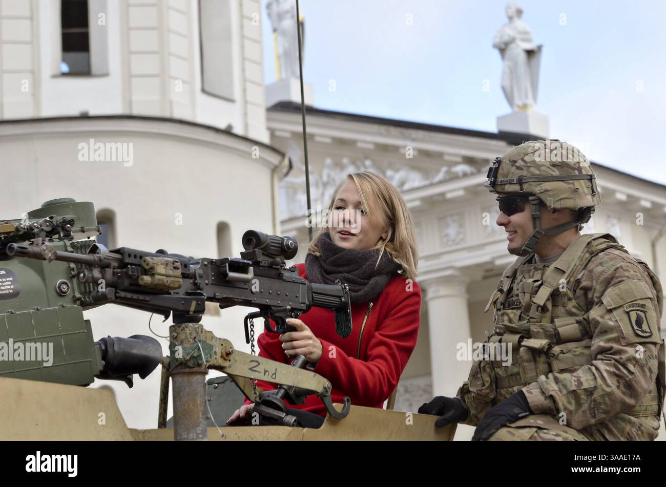 Oct. 24, 2015 - Vilnus, Lithuania - A U.S. Army soldier shows a ...