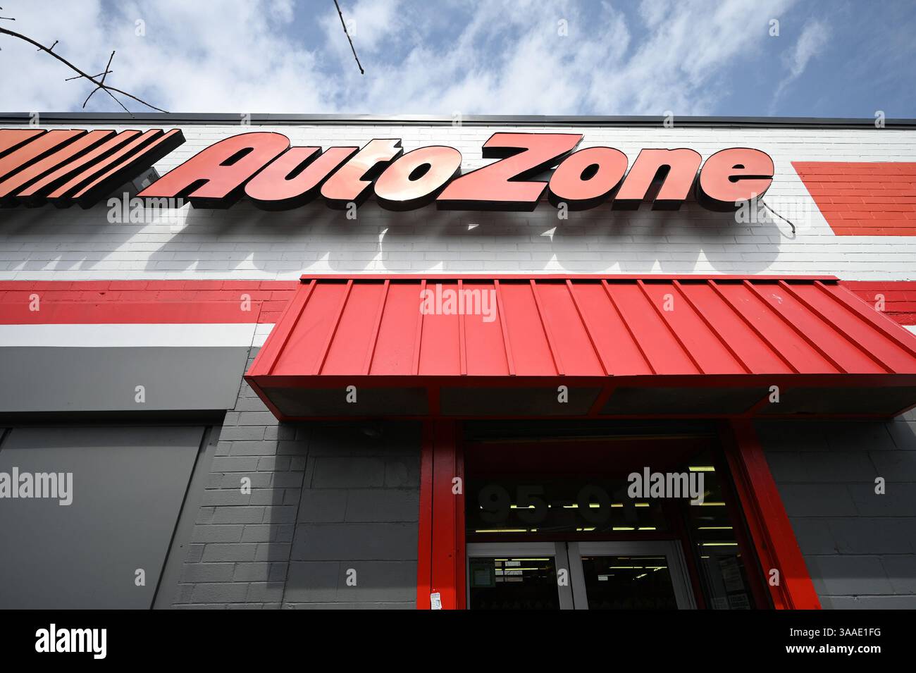 View of an AutoZone retail store, in the New York City borough of ...