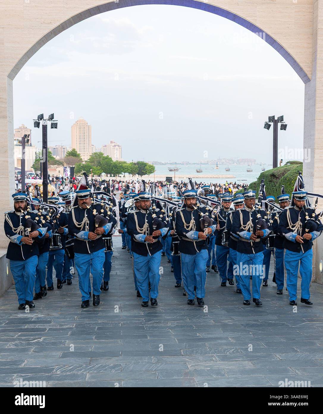 Qatar Eid al-Fitr 2025 Celebration Members of the Qatari police band ...