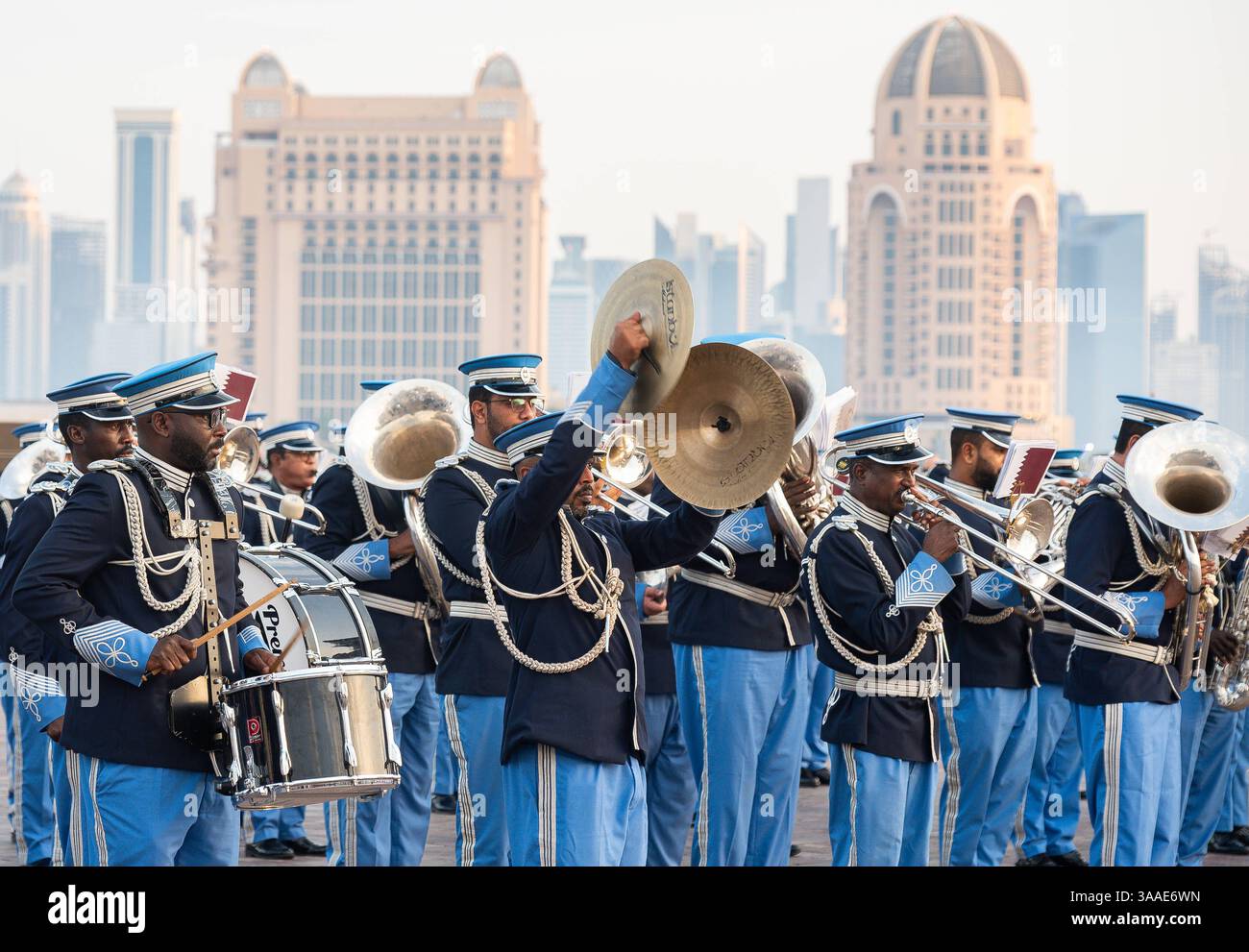 Qatar Eid al-Fitr 2025 Celebration Members of the Qatari police band ...