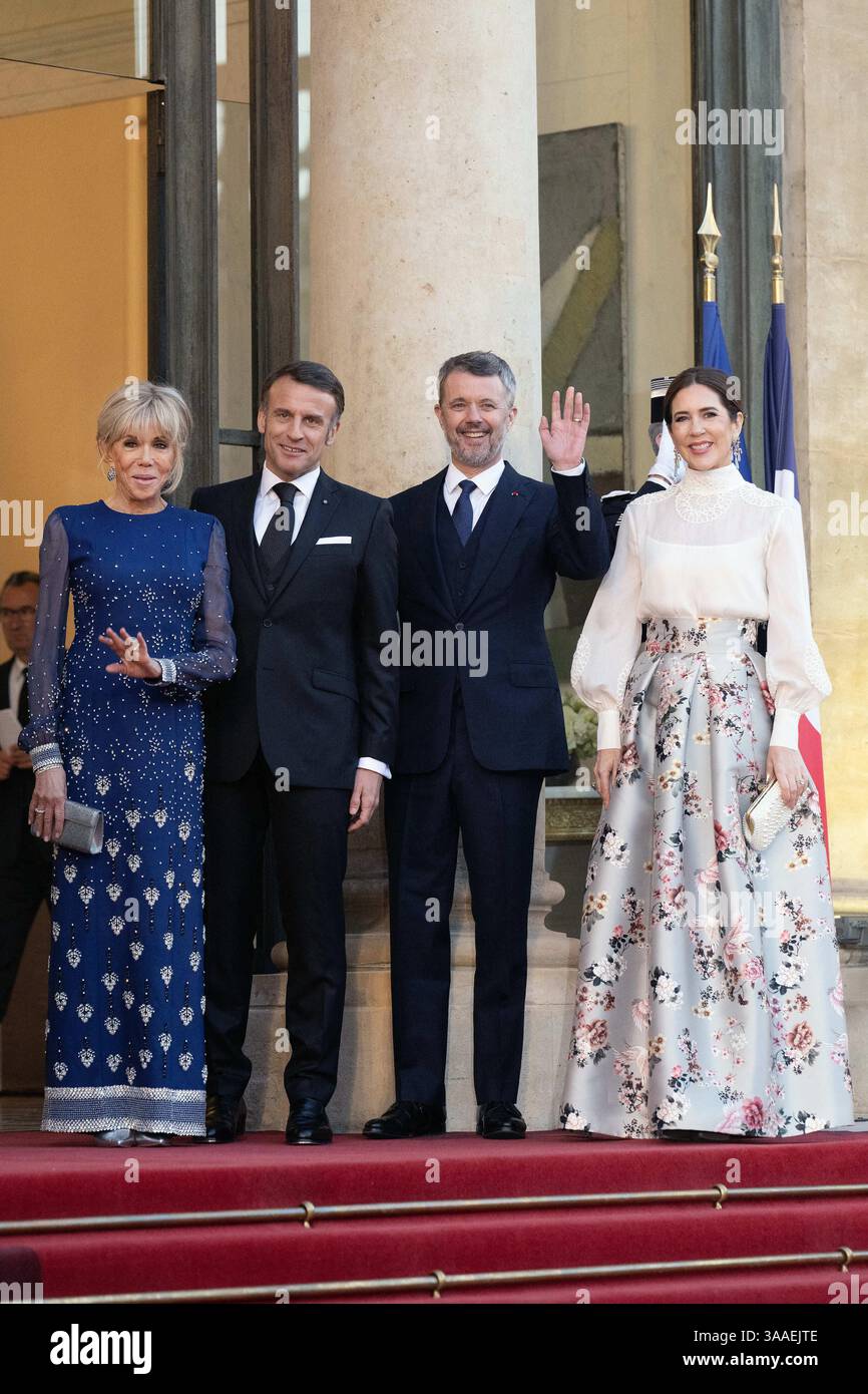 French First Lady Brigitte Macron, French President Emmanuel Macron ...