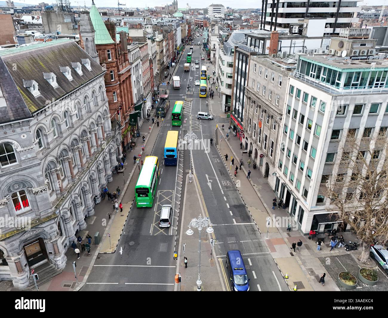 Dublin, Ireland - 26th March 2025 - Aerial image of Dame Street and ...
