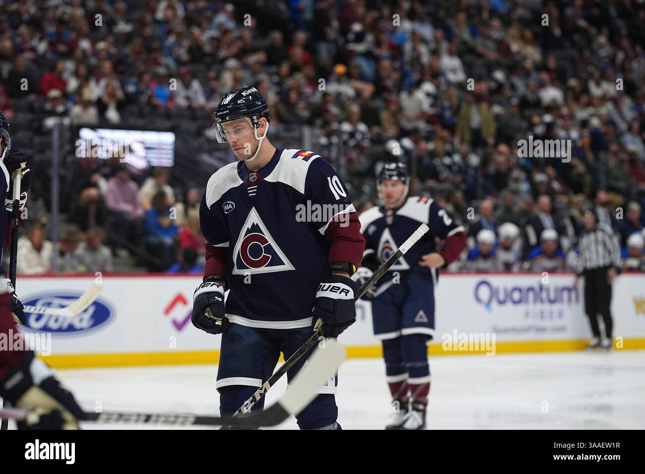 Colorado Avalanche center Charlie Coyle (10) in the second period of an ...