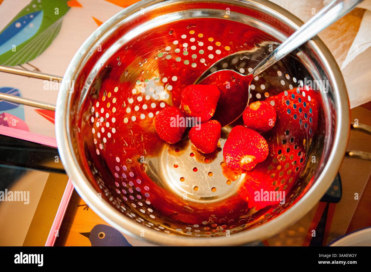 Some strawberries served at midsummers eve Stock Photo - Alamy