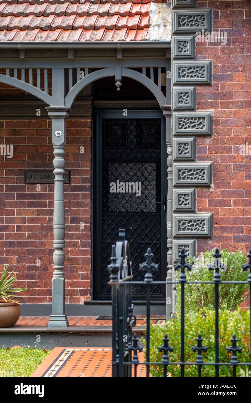 Decorative quoins at the entrance to a Federation home in Dullwich Hill ...