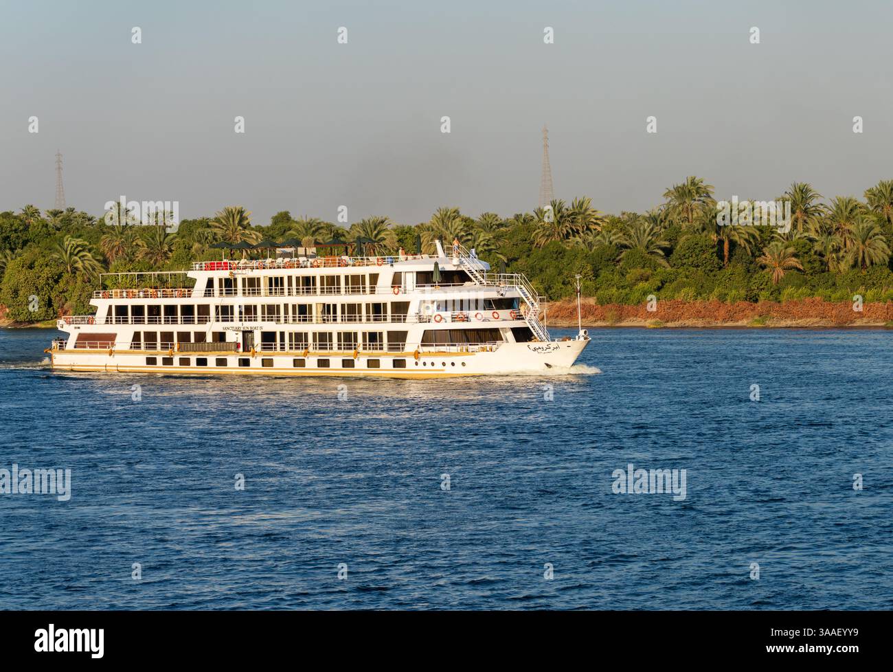 Luxor, Egypt - 2 November 2024: Sanctuary Sun Boat IV cruising down the ...