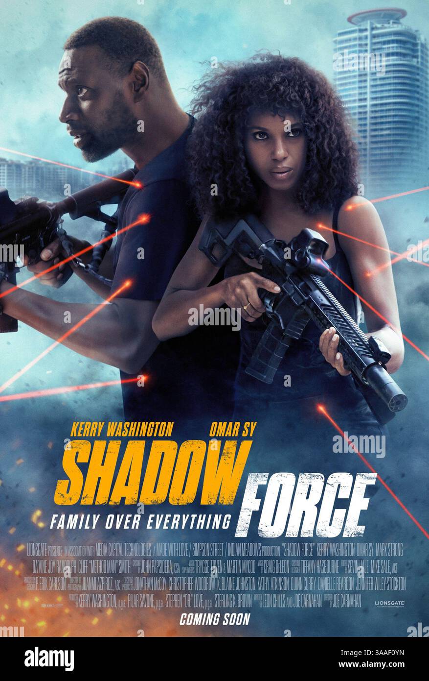 SHADOW FORCE, advance poster, from left: Omar Sy, Kerry Washington ...