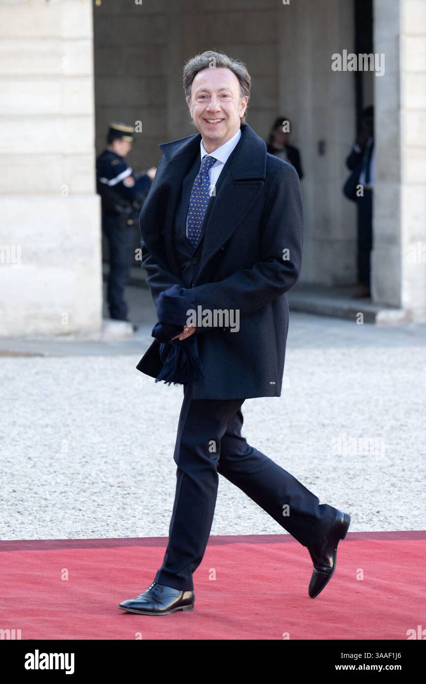 Stephane Bern attends the presidential Elysee Palace to attend a state ...