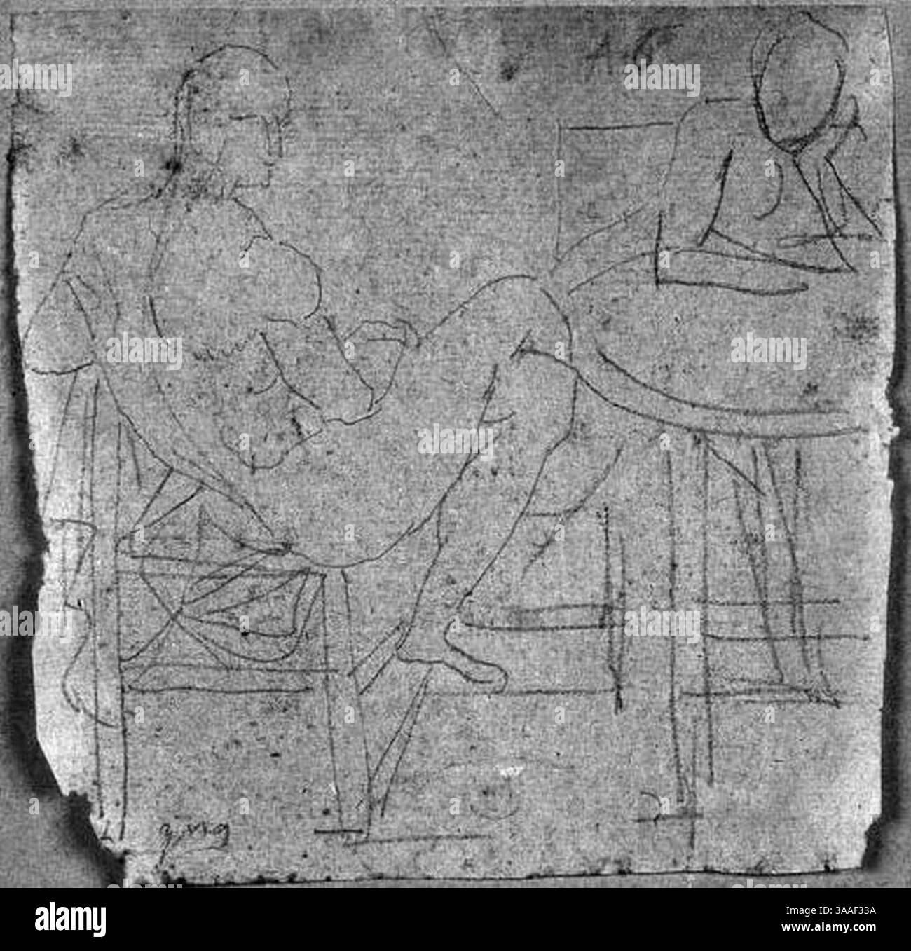 Ingres - MI.867.2847, Deux hommes nus assis face à face Stock Photo - Alamy