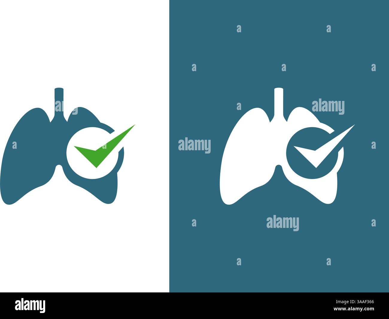 Human lungs and check mark logo combination. Unique internal organ ...