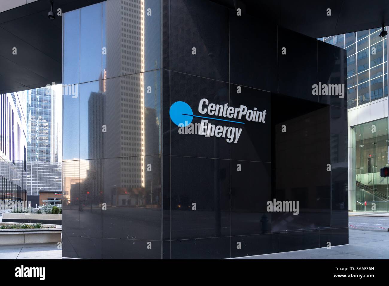 Houston, Texas, USA - February 27, 2022: CenterPoint Energy sign ...
