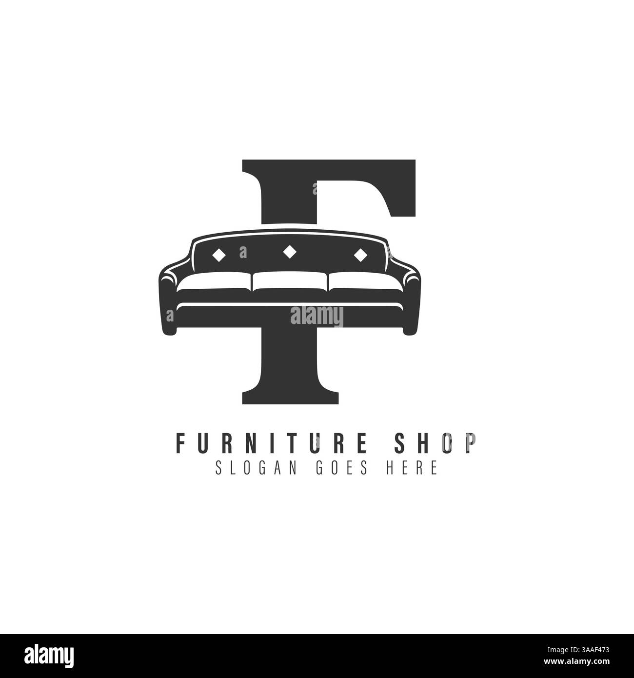 Letter F Sofa Logo Design. Alphabet F Furniture icon Stock Vector Image ...