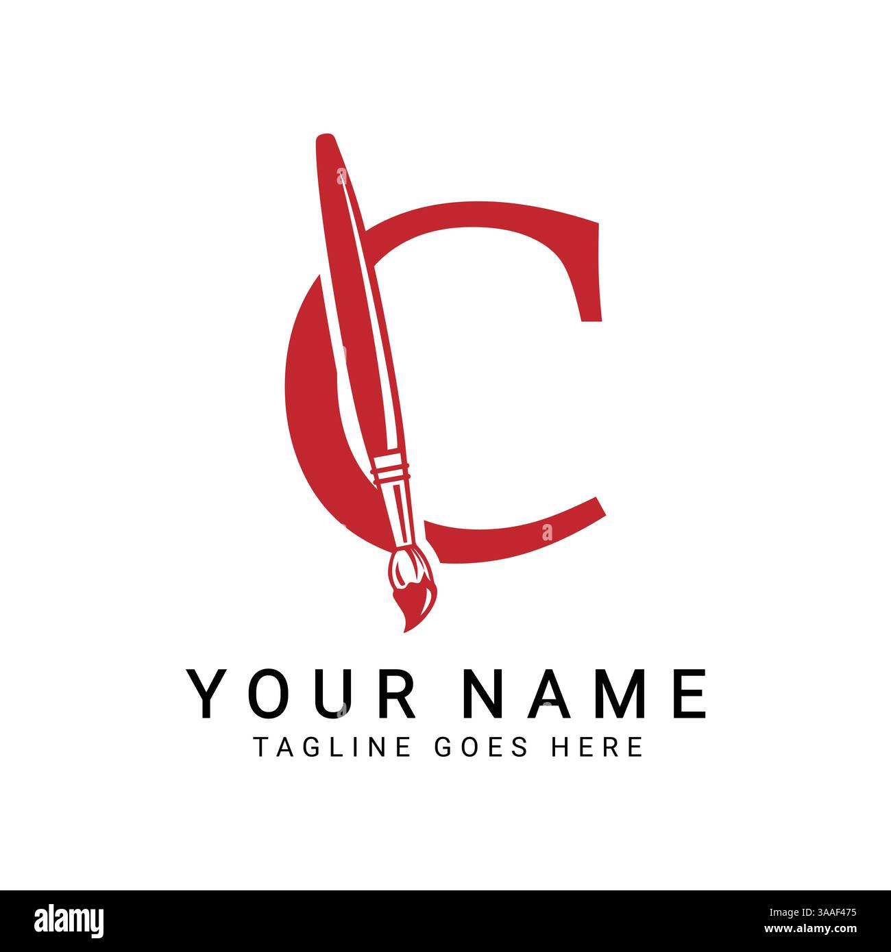 Letter C Painting Brush Logo Design. Alphabet C Painting Artist Icon ...