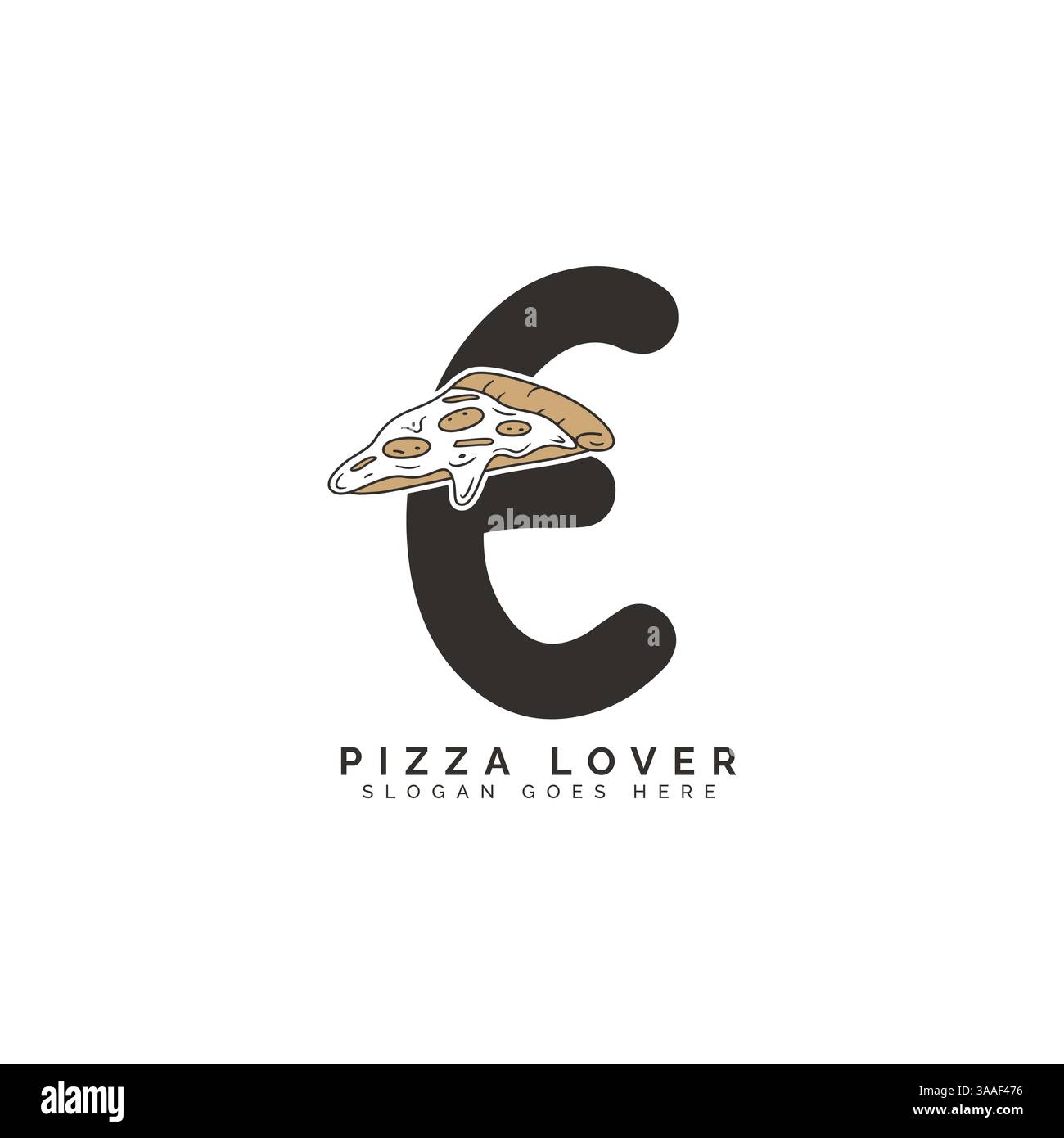 Letter E Pizza Logo Design. Alphabet E Pizza Concept Icon Stock Vector ...