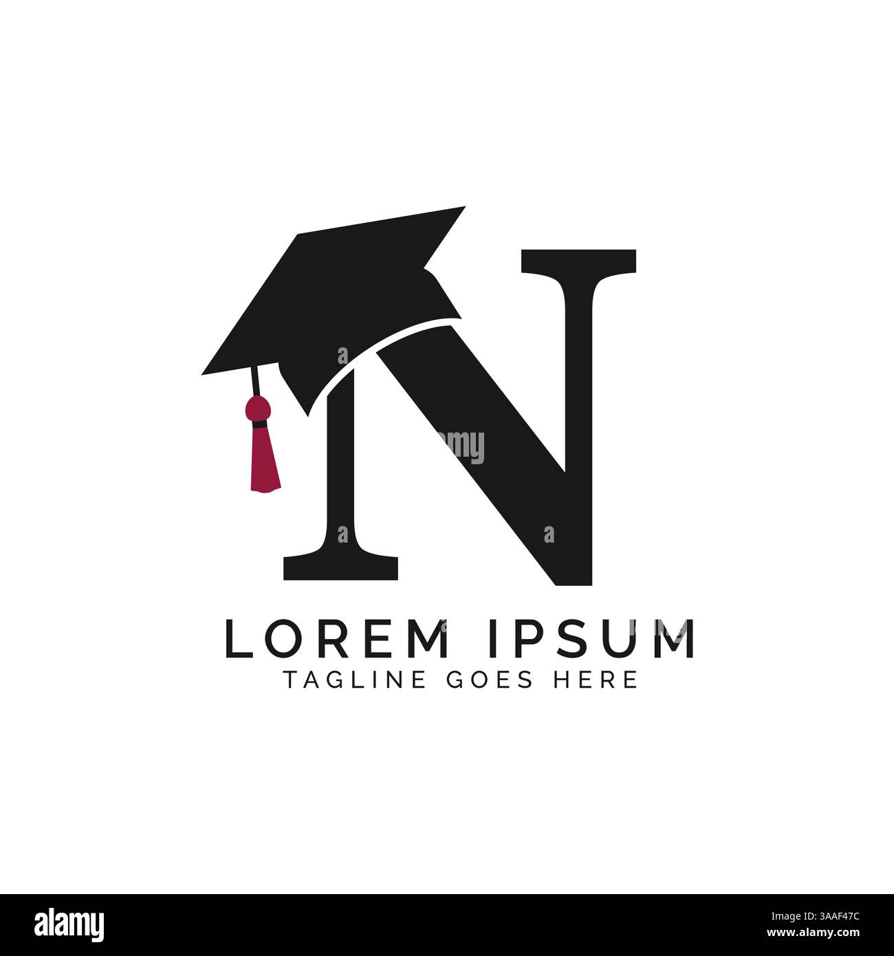 Letter N with Graduation Cap Logo. Alphabet N Education Hat icon Stock Vector Image & Art - Alamy