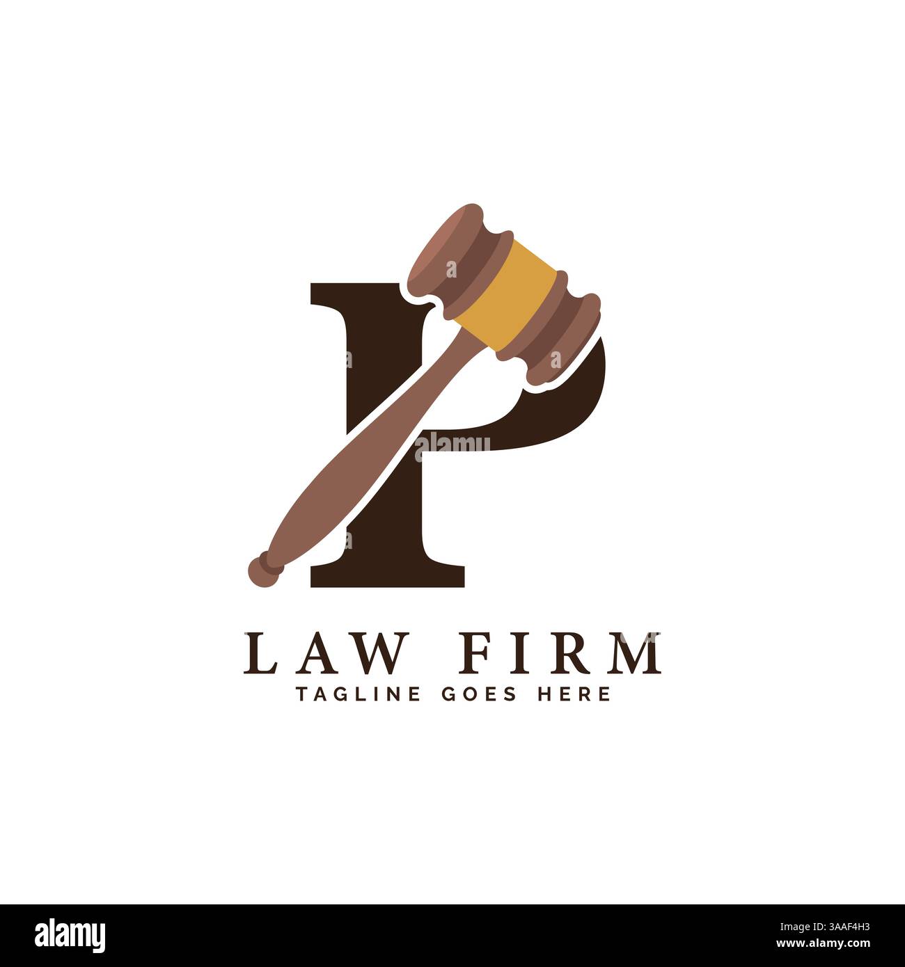 Letter P Law Firm Logo Concept with Judge Hammer. Alphabet P Judge Gavel Stock Vector Image ...