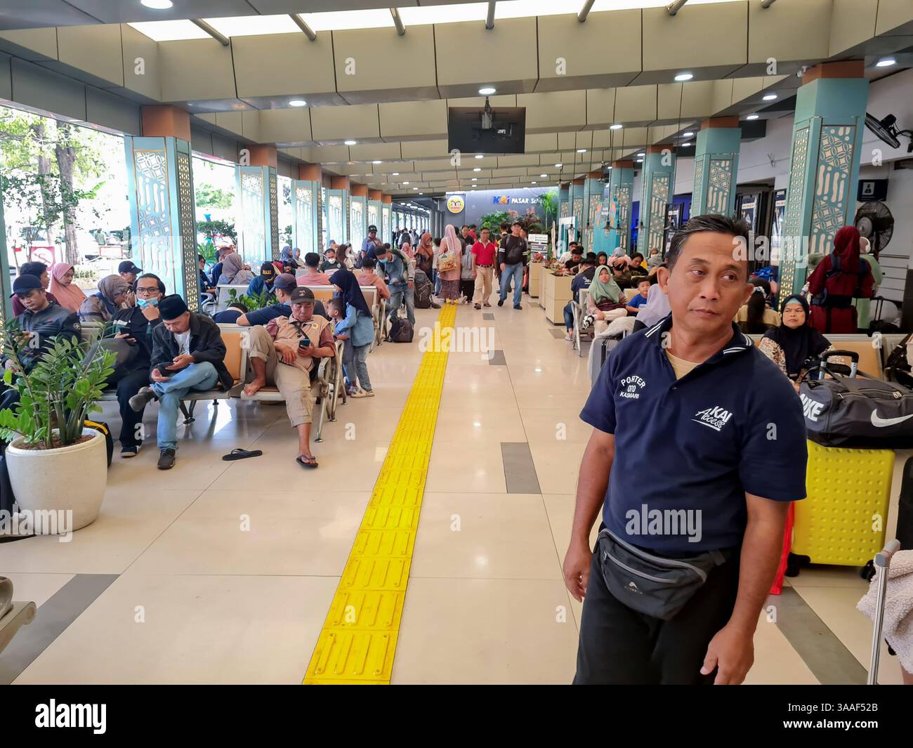 Jakarta, Indonesia - March 30, 2025. Scene at Senen Train Station in ...