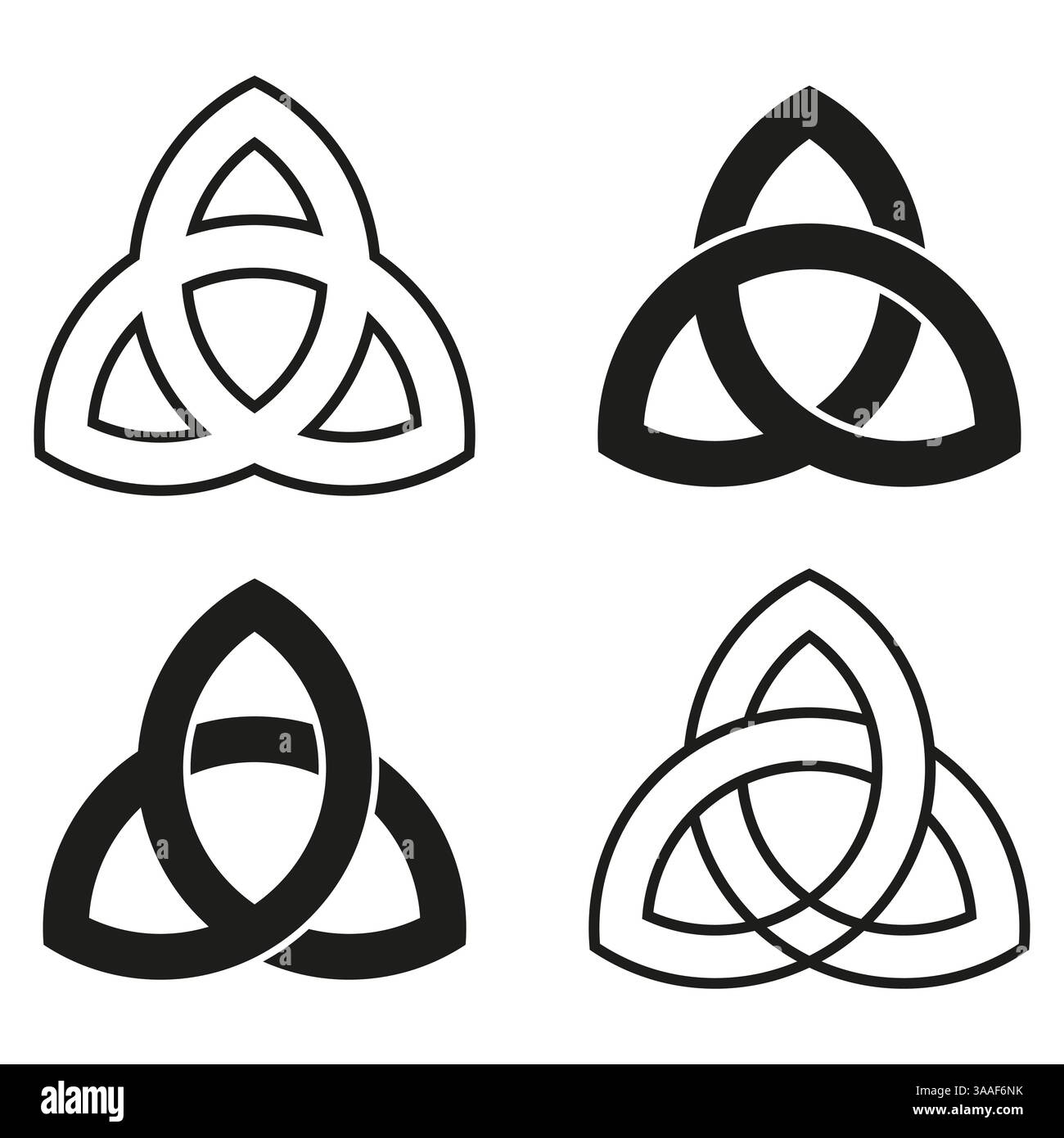 Celtic knot icon. Ancient triquetra symbol. Black tribal emblem. Vector ...