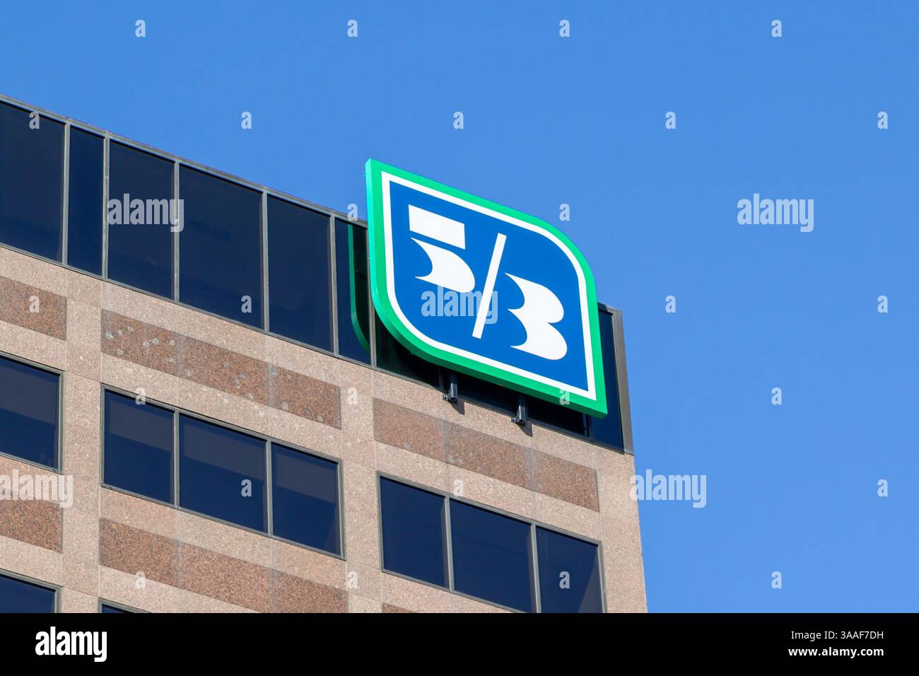 Rosemont, Illinois, USA - March 27, 2022: Close up of 5-3 Bank logo on ...