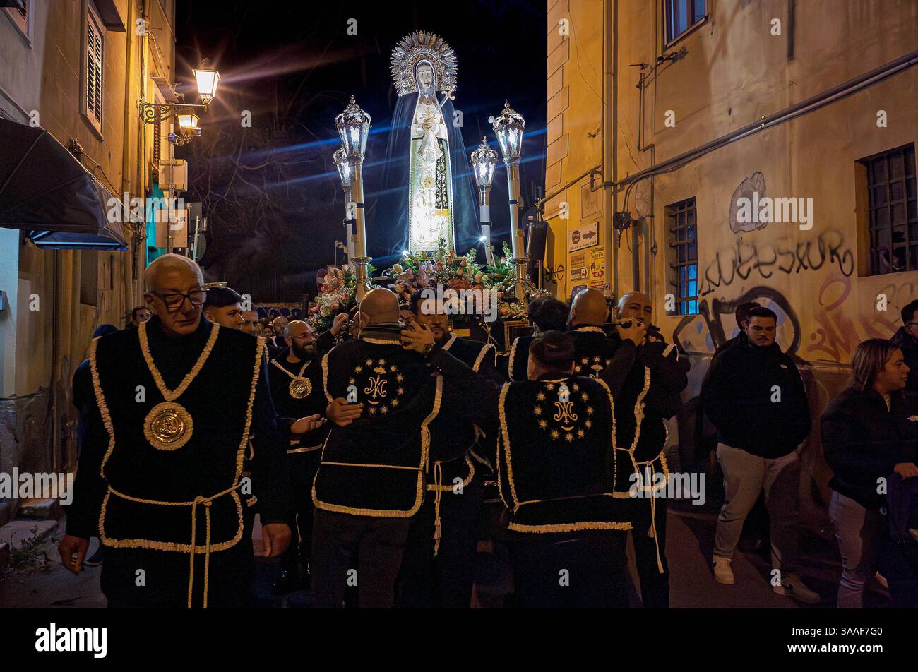 Via Matris Dolorosae for Holy Week PALERMO, ITALY - MARCH 31: Via ...