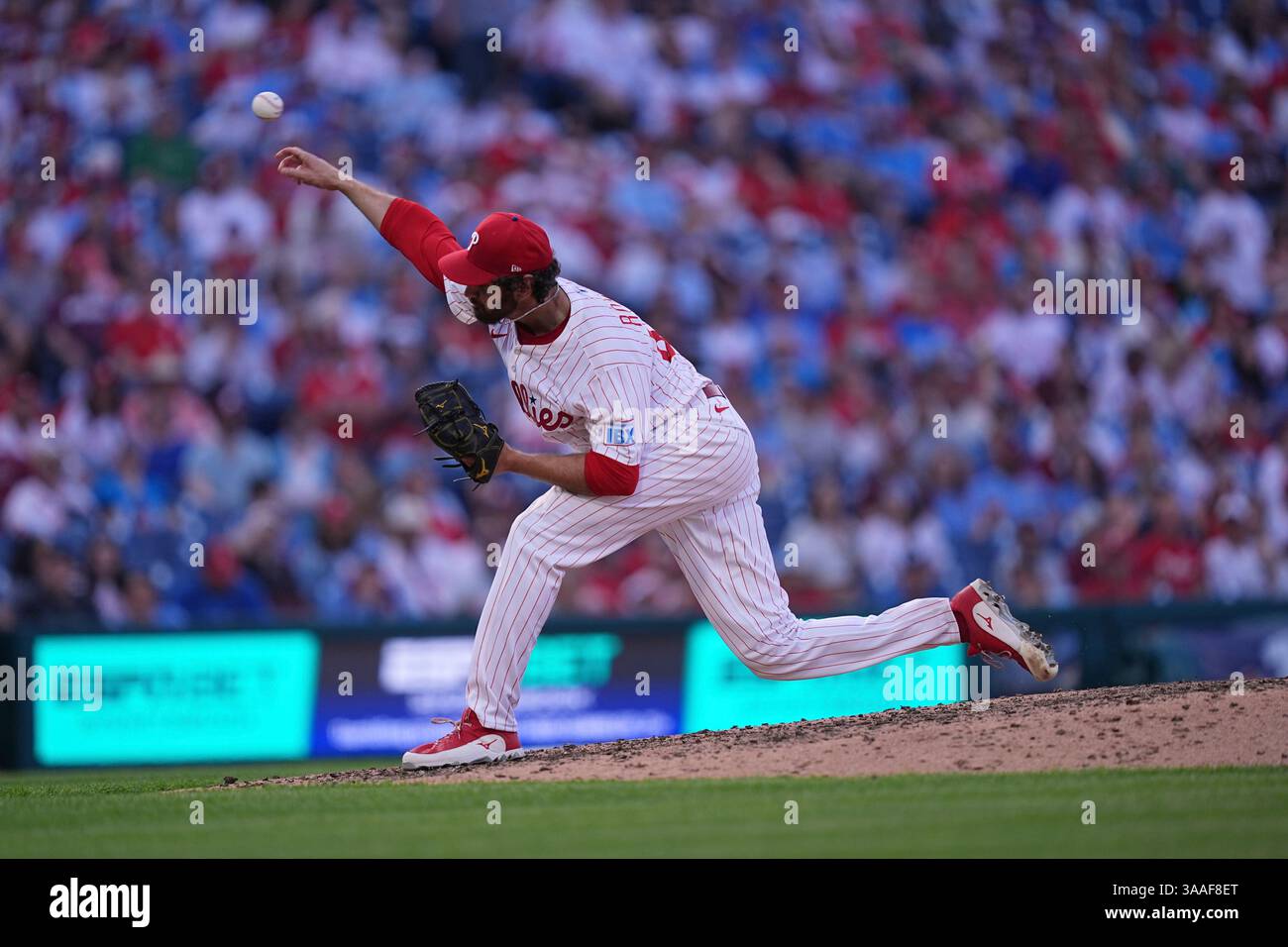 Philadelphia Phillies' Jordan Romano during the ninth inning of ...