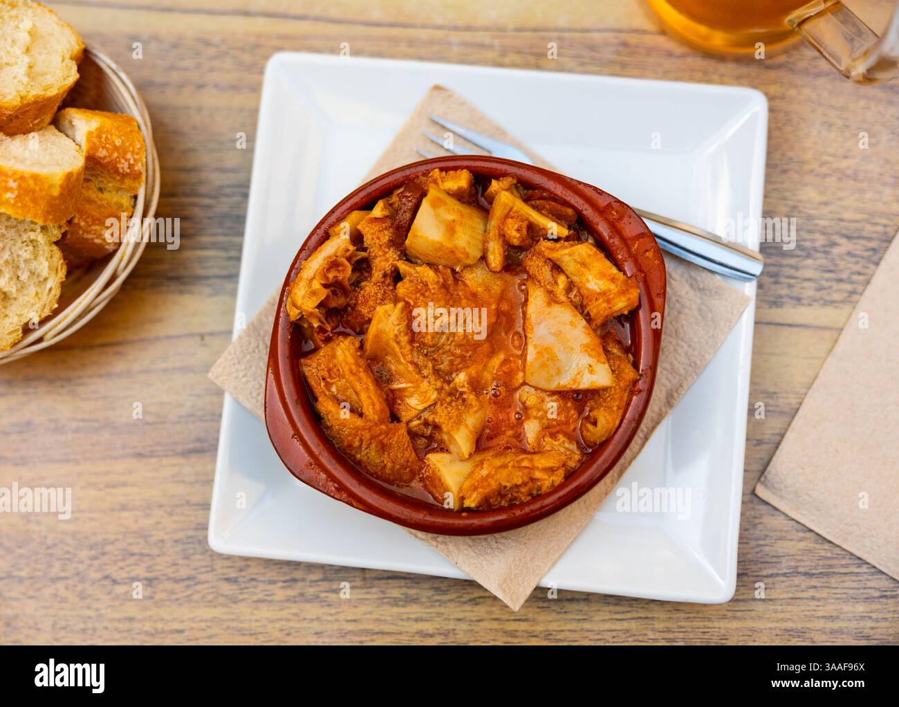 Beef tripe served with sauce in bowl Stock Photo - Alamy