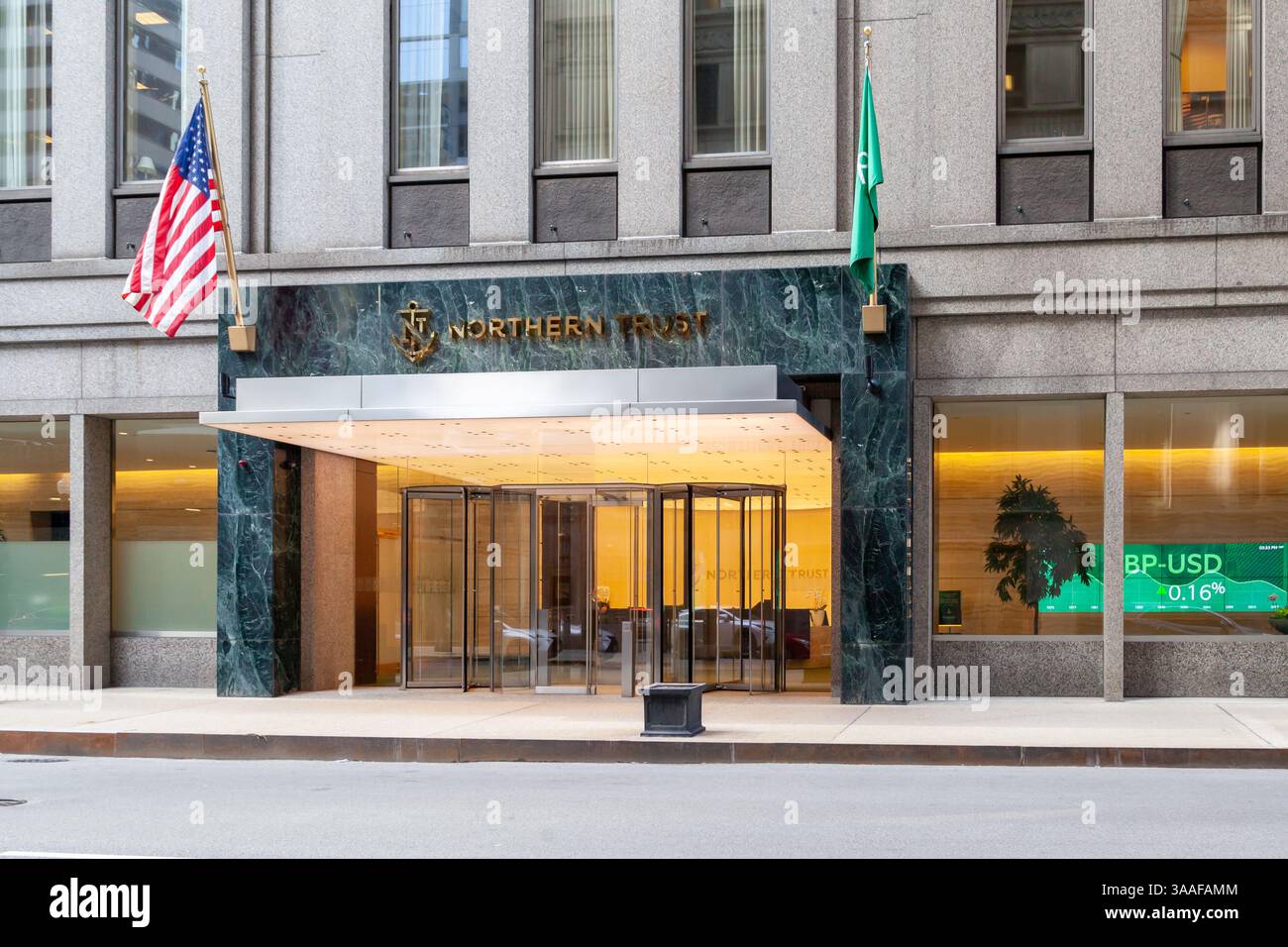 Chicago, Illinois, USA - March 28, 2022: The entrance to Northern Trust ...