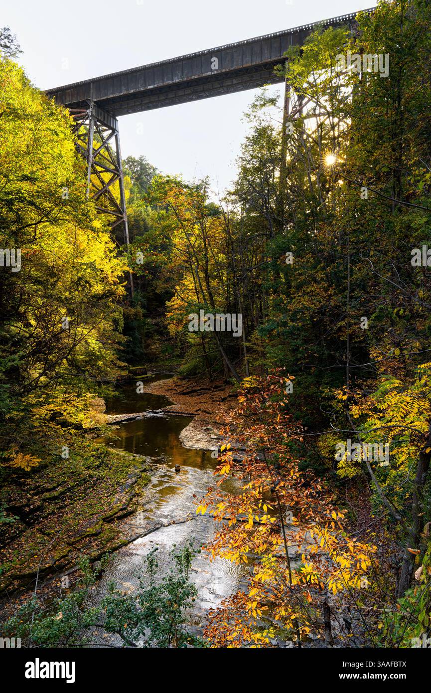 Railroad Bridge, Watkins Glen State Park, Finger Lakes, New York State ...