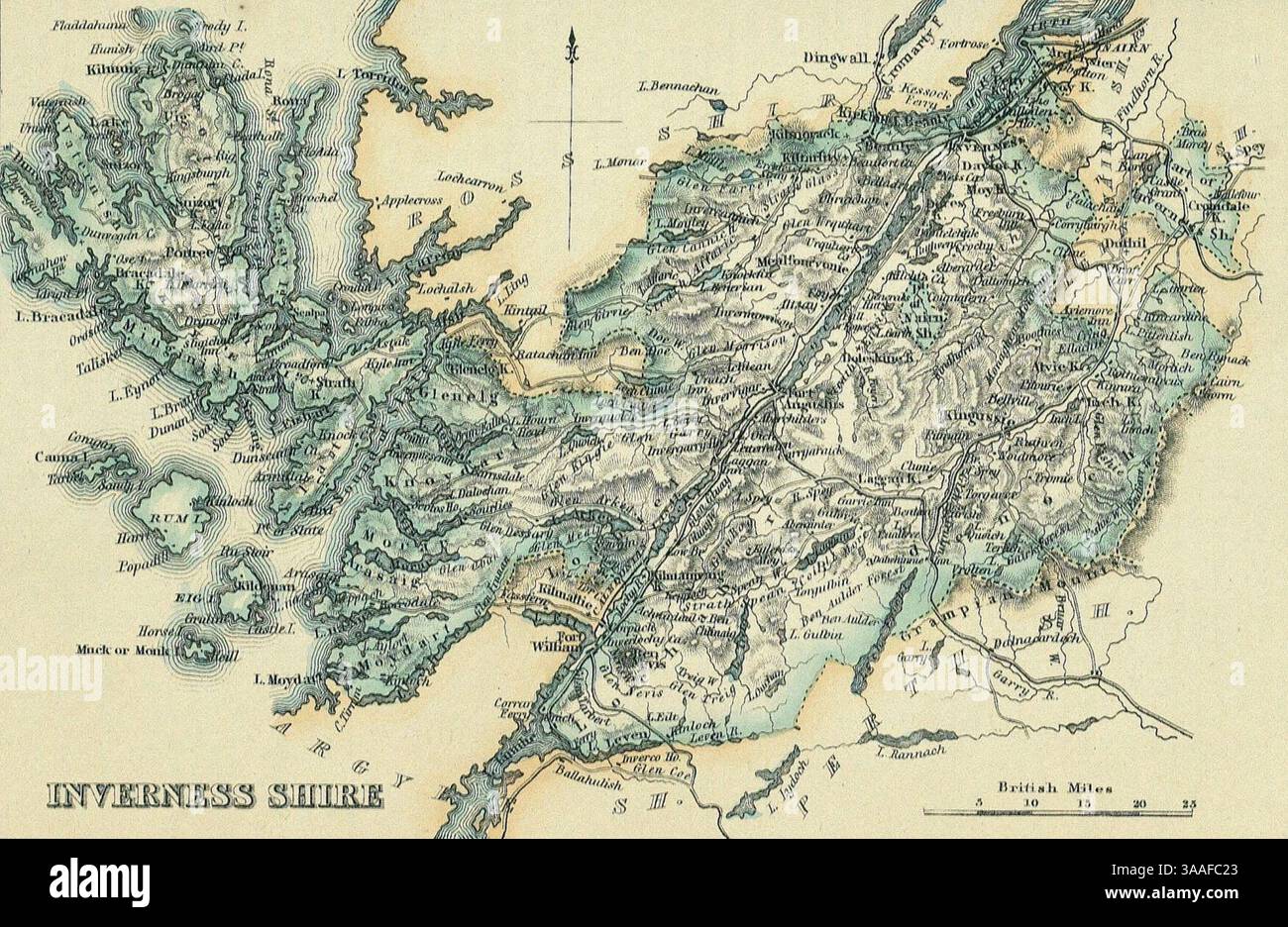 INVERNESS SHIRE map Stock Photo - Alamy