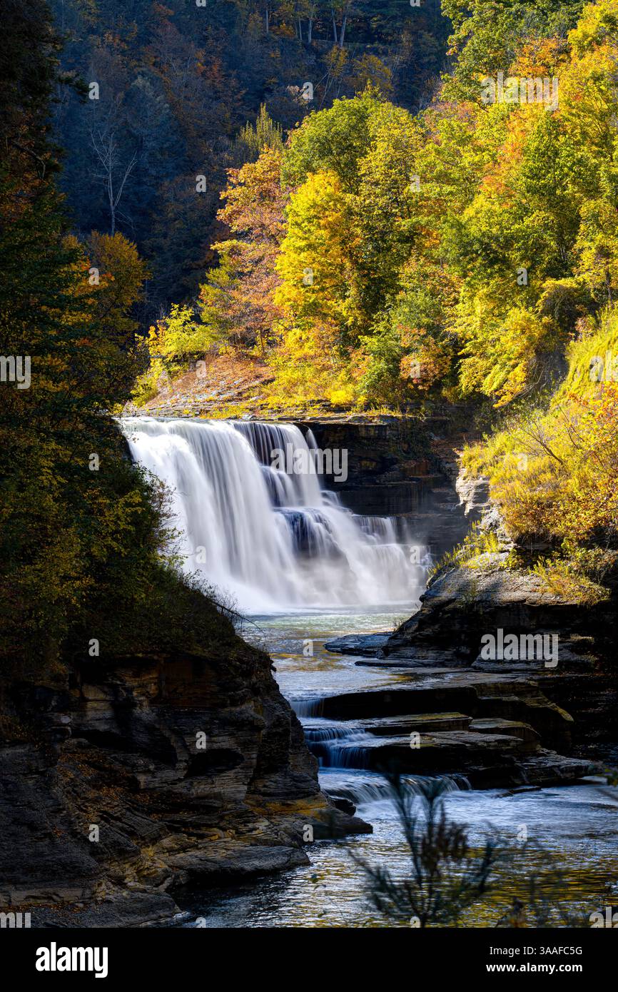Lower Falls, Genesee River, Letchworth State Park, Finger Lakes, New ...